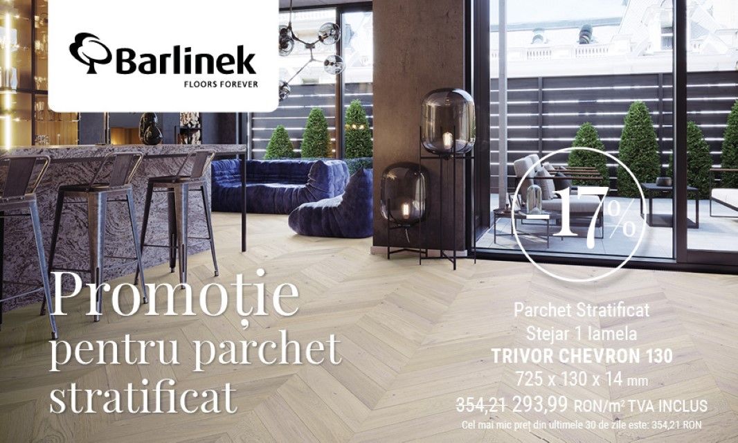 Parchet triplustratificat Barlinek Stejar Trivor Chevron 130 | Proges